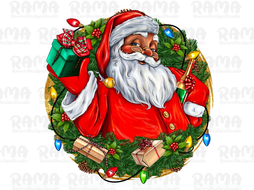 Christmas Afro Santa Png Sublimation Design,love Santa,christmas Santa ...