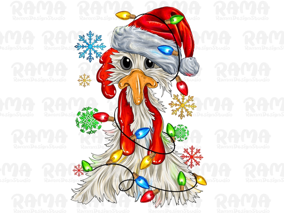 Chicken Christmas Png, Chicken Christmas Png Files, Clipart Farm Animal ...