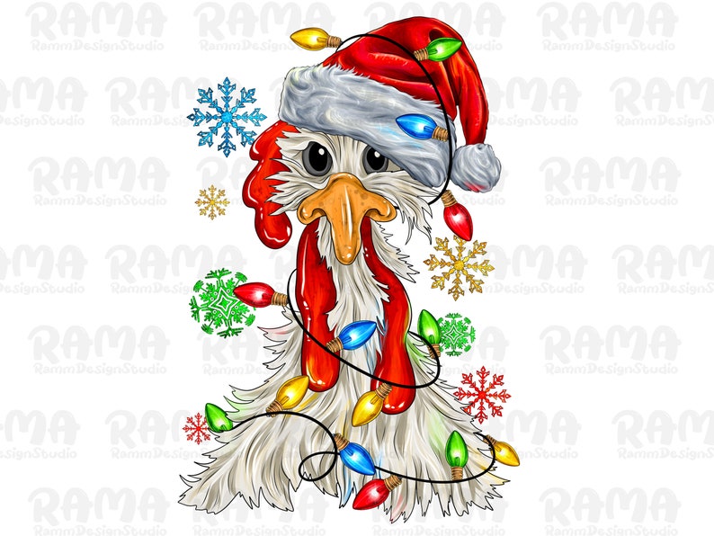 Chicken Christmas Png, Chicken Christmas Png Files, Clipart Farm Animal ...