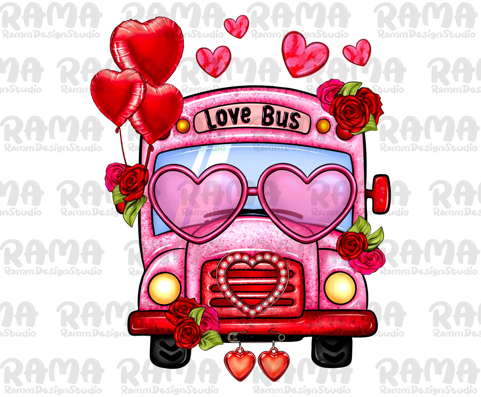 Love Bus Valentine's Day Png Sublimation Design Download,valentine's ...