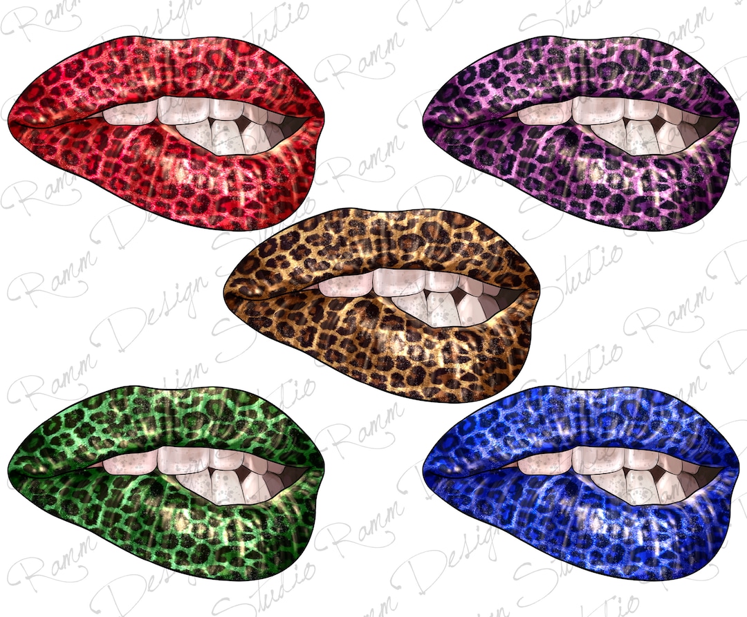 Leopard Biting Lips Bundle Png Sublimation Design,western Png,lips Png ...