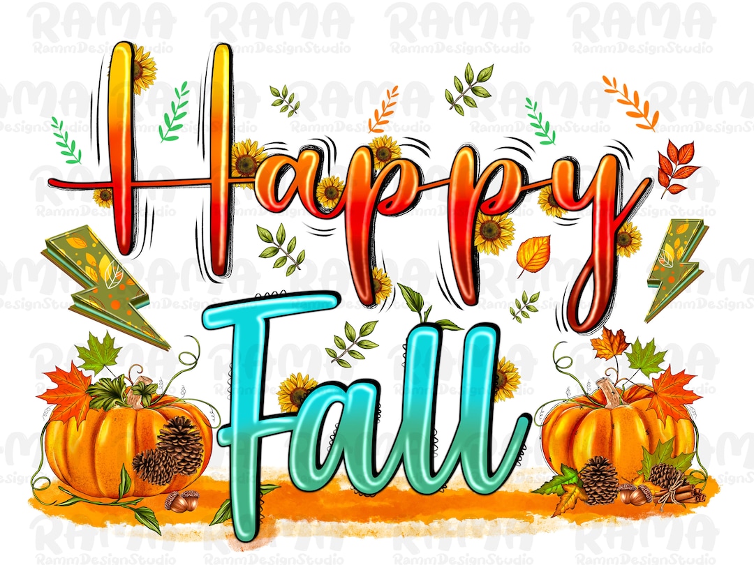 Happy Fall Png, Fall Vibes, Sublimation Design, Cactus Png, Fall Design ...