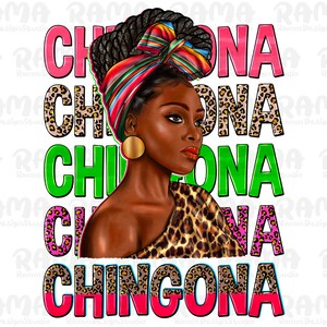 Chingona Afro Latina Woman Png Sublimation Design Download, Black Woman ...