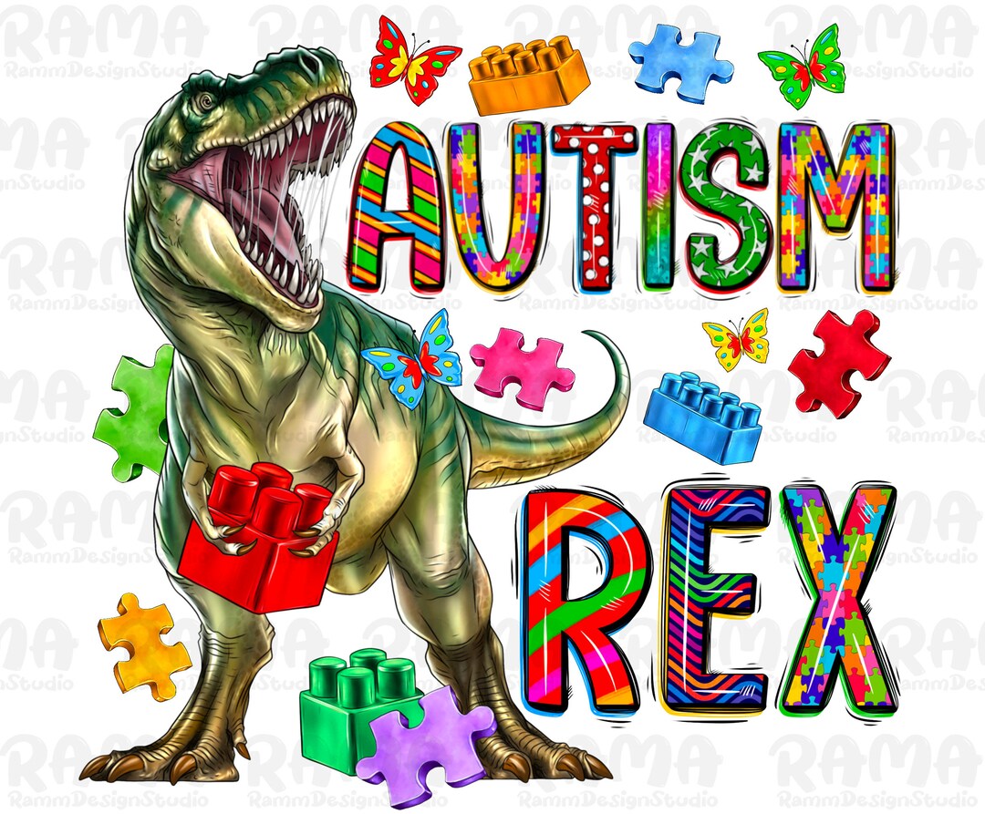 Autism Rex Png Sublimation Design Download, Autism Awareness Png ...