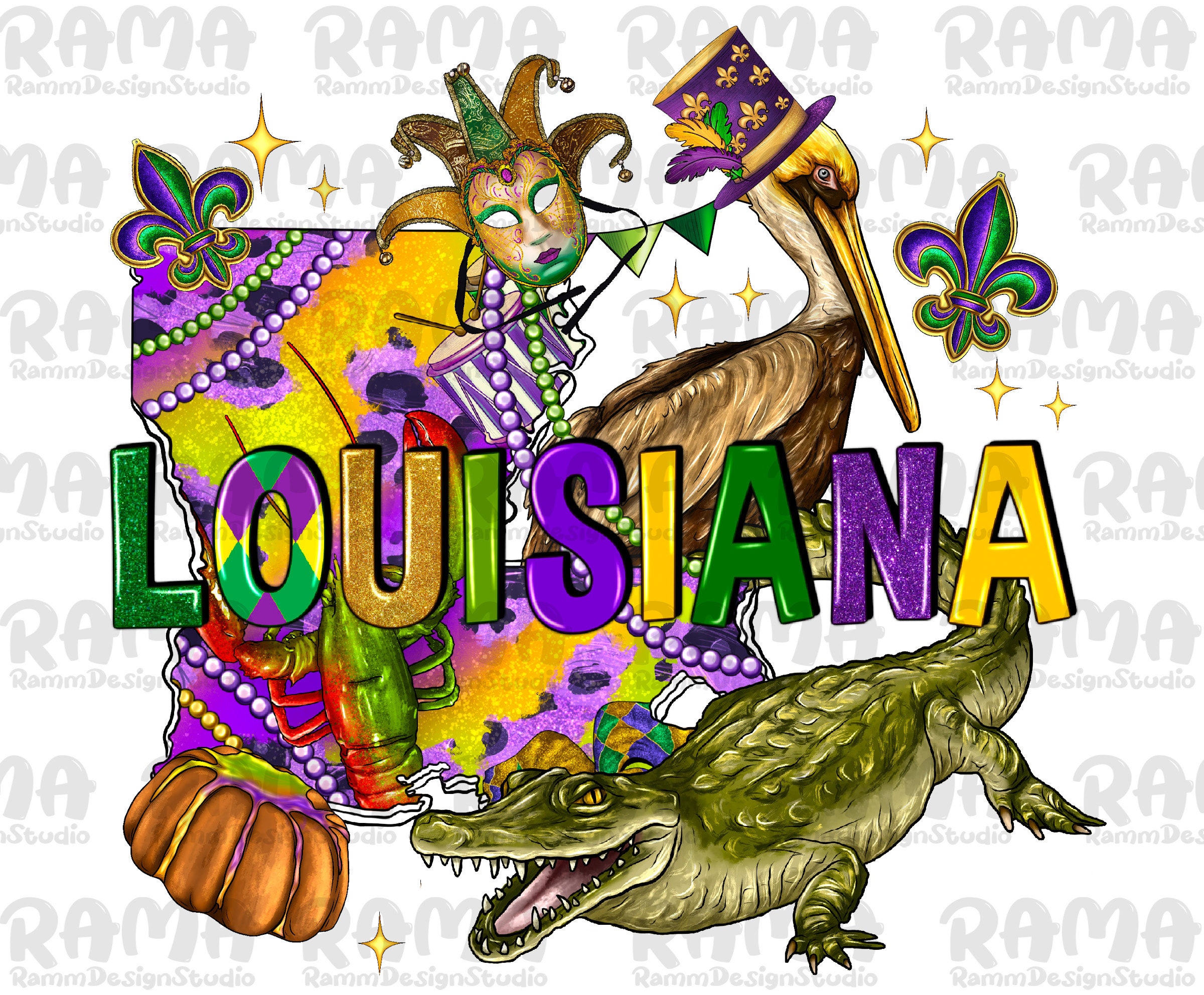Louisiana Alligator Clip Art