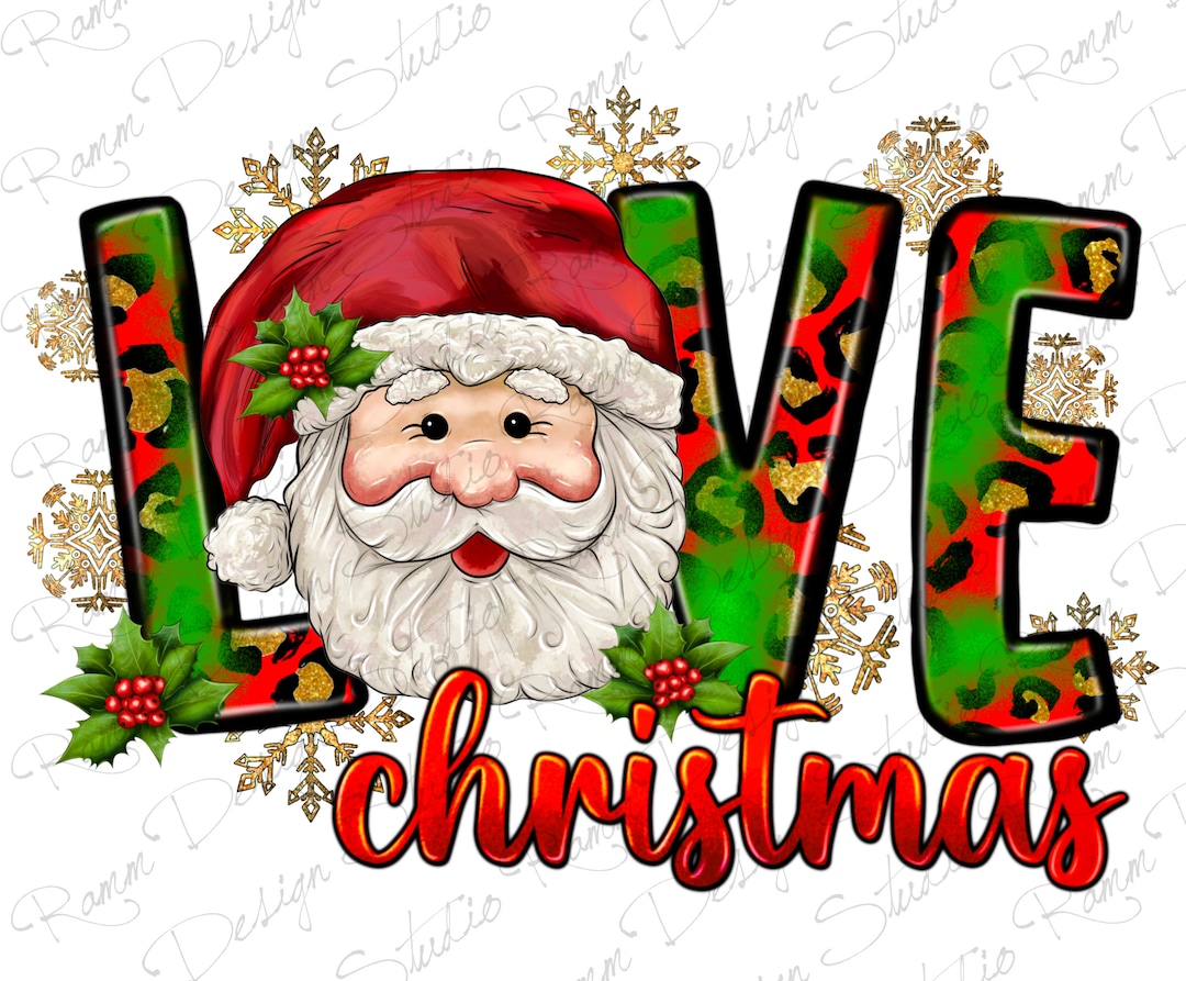 Love Santa Christmas Png Sublimation Design,merry Christmas Png,santa ...