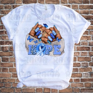 Hope Blue Colon Cancer Nails Png Sublimation Design Download, Colon ...