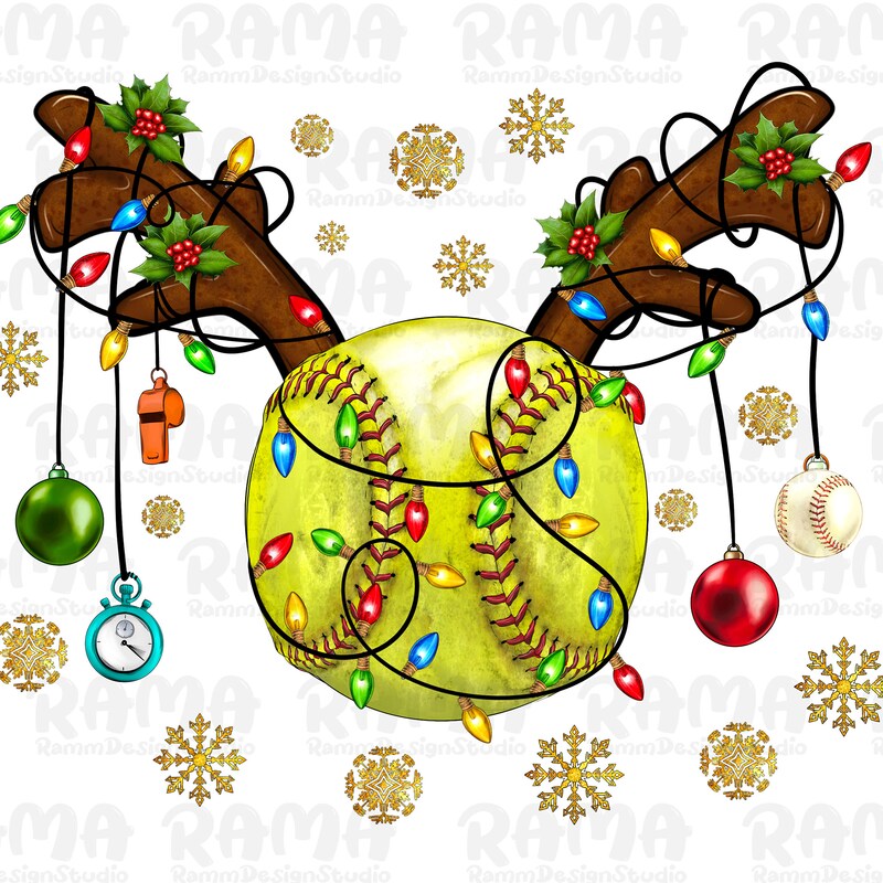 Softball Christmas - Etsy