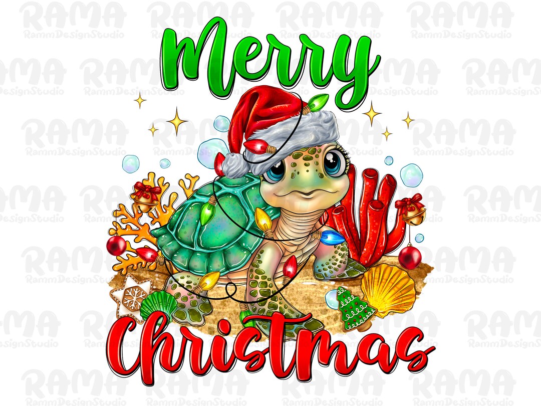 Merry Christmas Turtle Png,christmas Turtle Png Sublimation Design ...