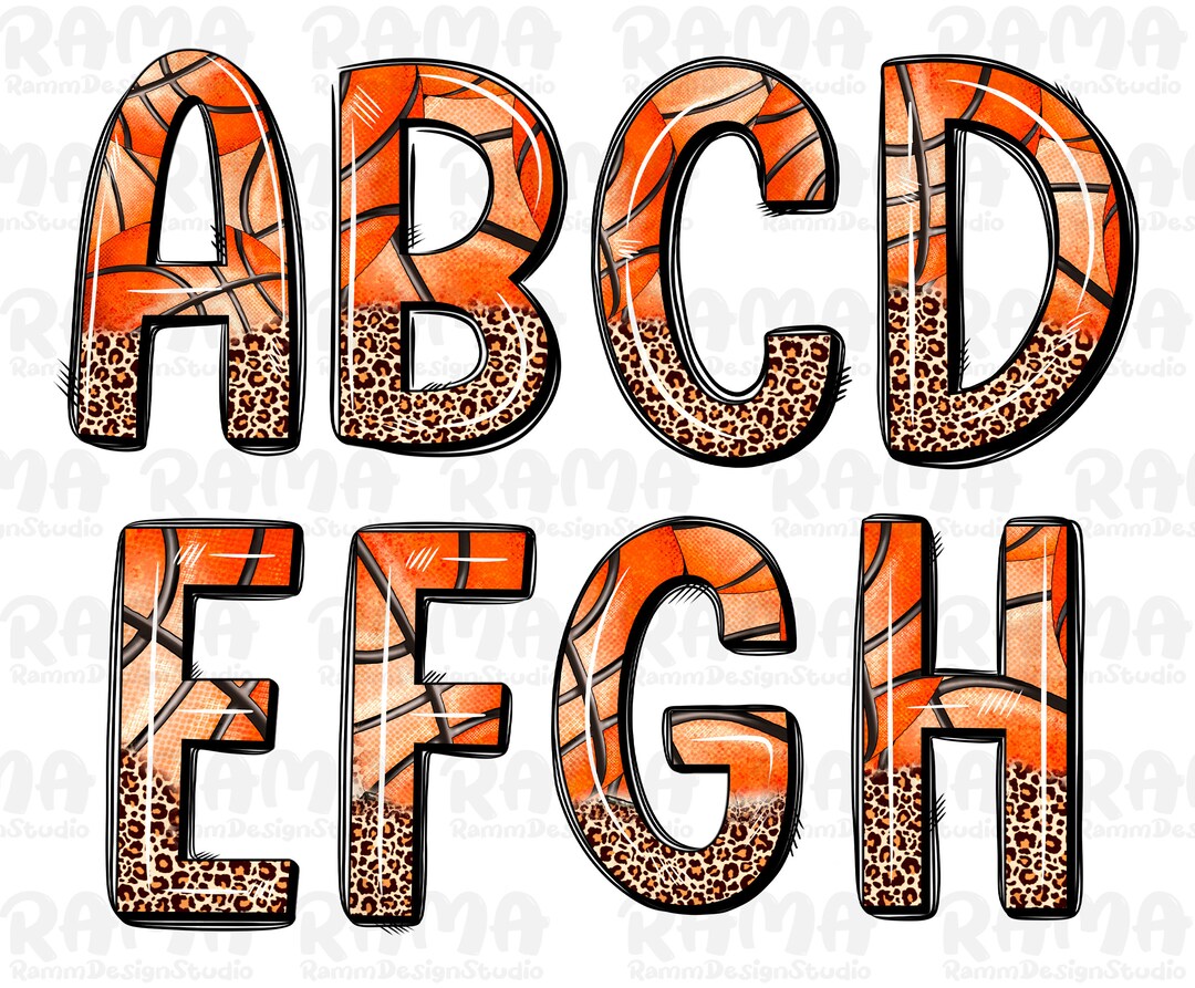Basketball Doodle Alphabet Bundle,basketball PNG Letters, Basketball ...
