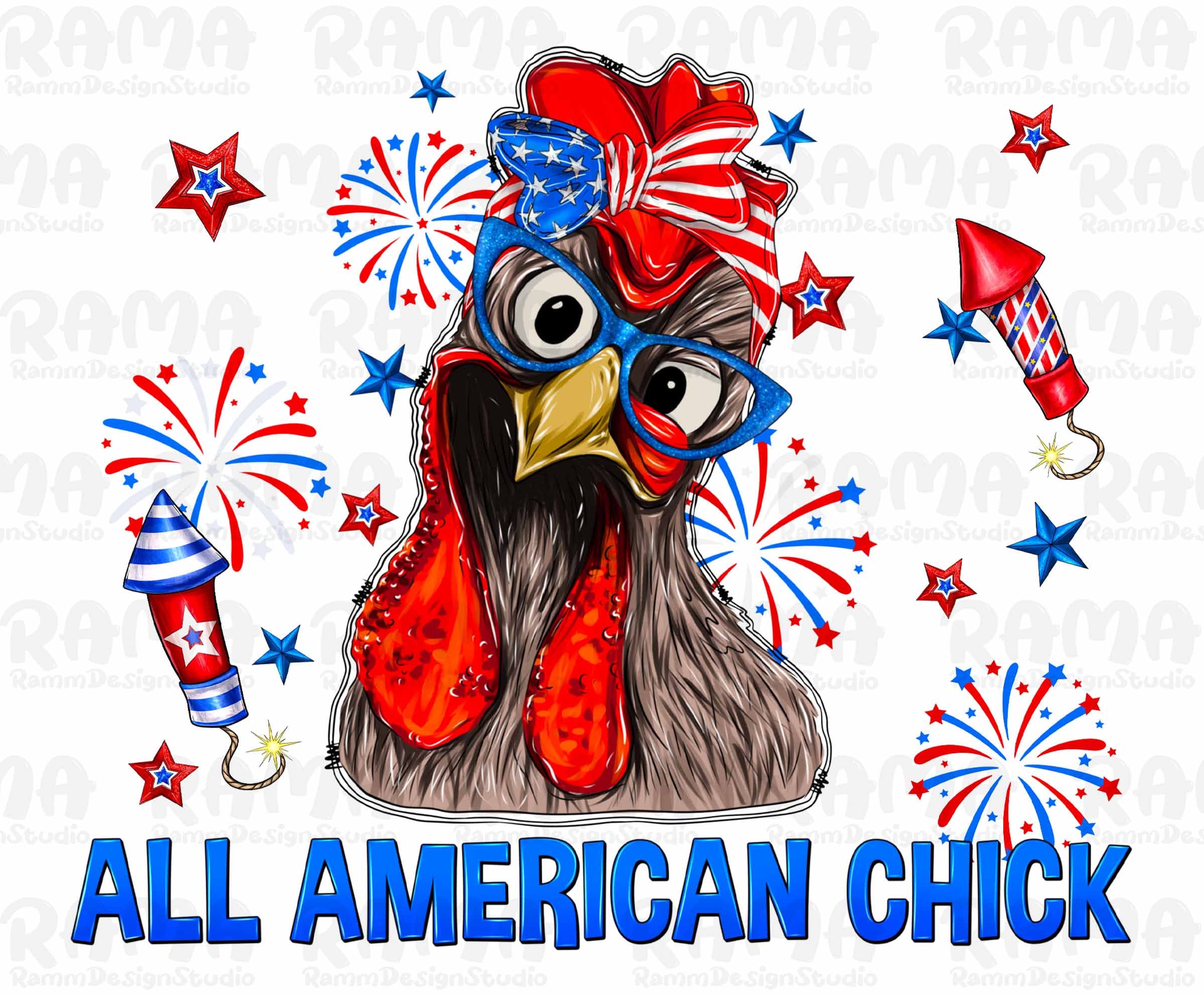 All American Chick Png, Farm Animal, 4th of July , Chicken 4th of July ...