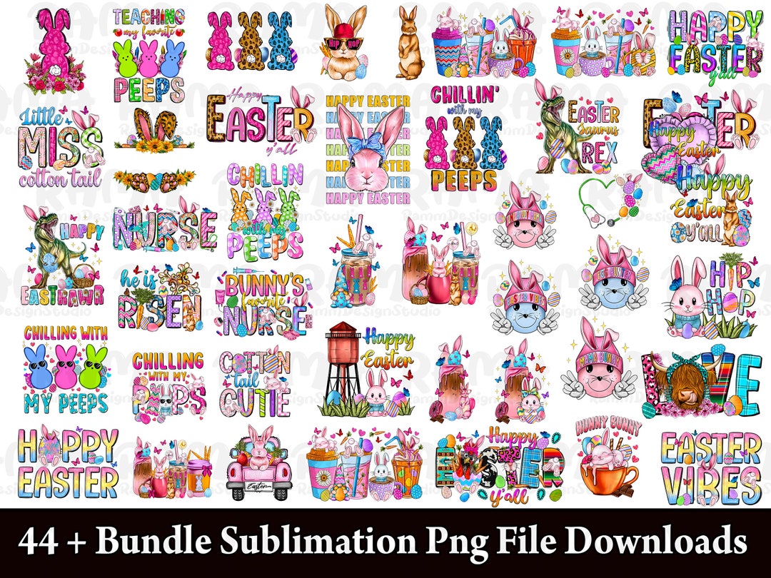 Easter Png Sublimation Design Bundle, Happy Easter Png, Western Easter ...