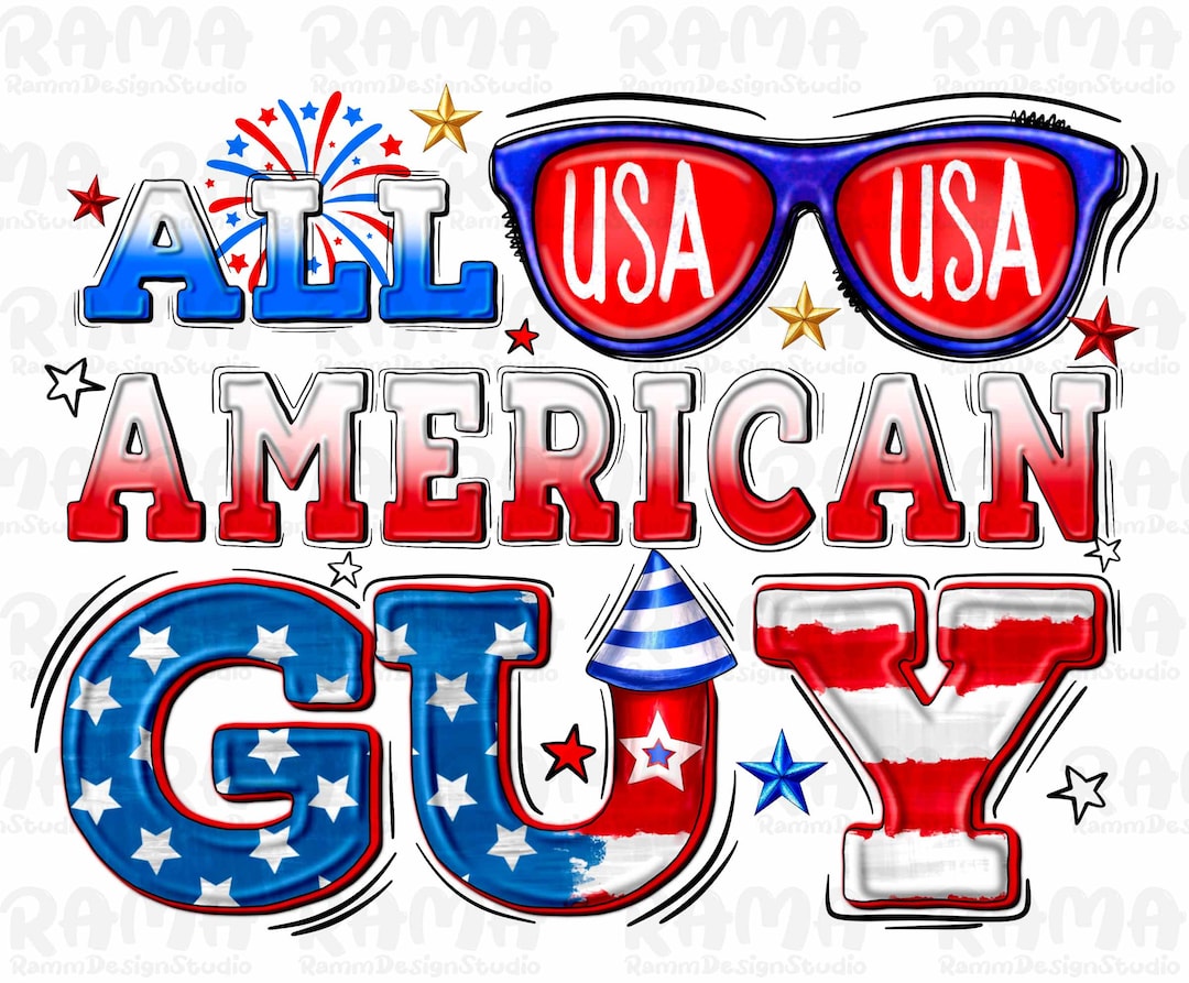 All American Guy Png Sublimation Design Download, 4th of July Png ...