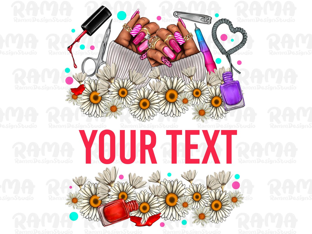 Personalized Nail Tech Png Sublimation Design Download, Nail Art Png ...