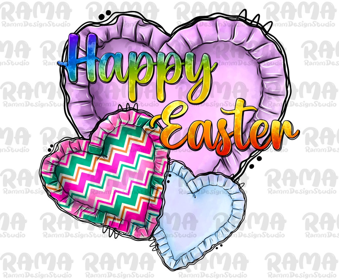 Happy Easter Heart Png Sublimation Design Downloadhappy - Etsy