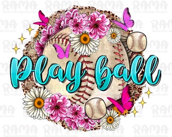 Play Ball Baseball Png Sublimation Design Download, Game Day Png, Sport ...