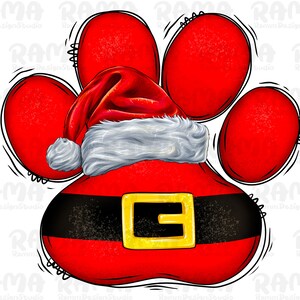 Christmas Santa Paw Png Sublimation Design, Santa Claus Paw Print, Paw ...
