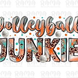 Volleyball Junkie Png Sublimation Design Download,volleyball Junkie Png ...