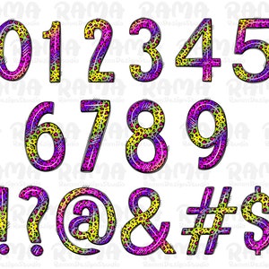 Rainbow Leopard Doodle Alphabet Letters PNG Bundle,leopard Letters,pink ...