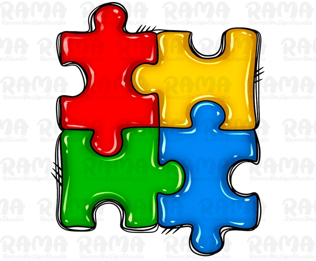 Autism Puzzle Piece Png Sublimation Design Download, Autism Awareness ...