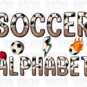 Soccer Doodle Alphabet Bundle,soccer PNG Letters, Soccer Design Png ...