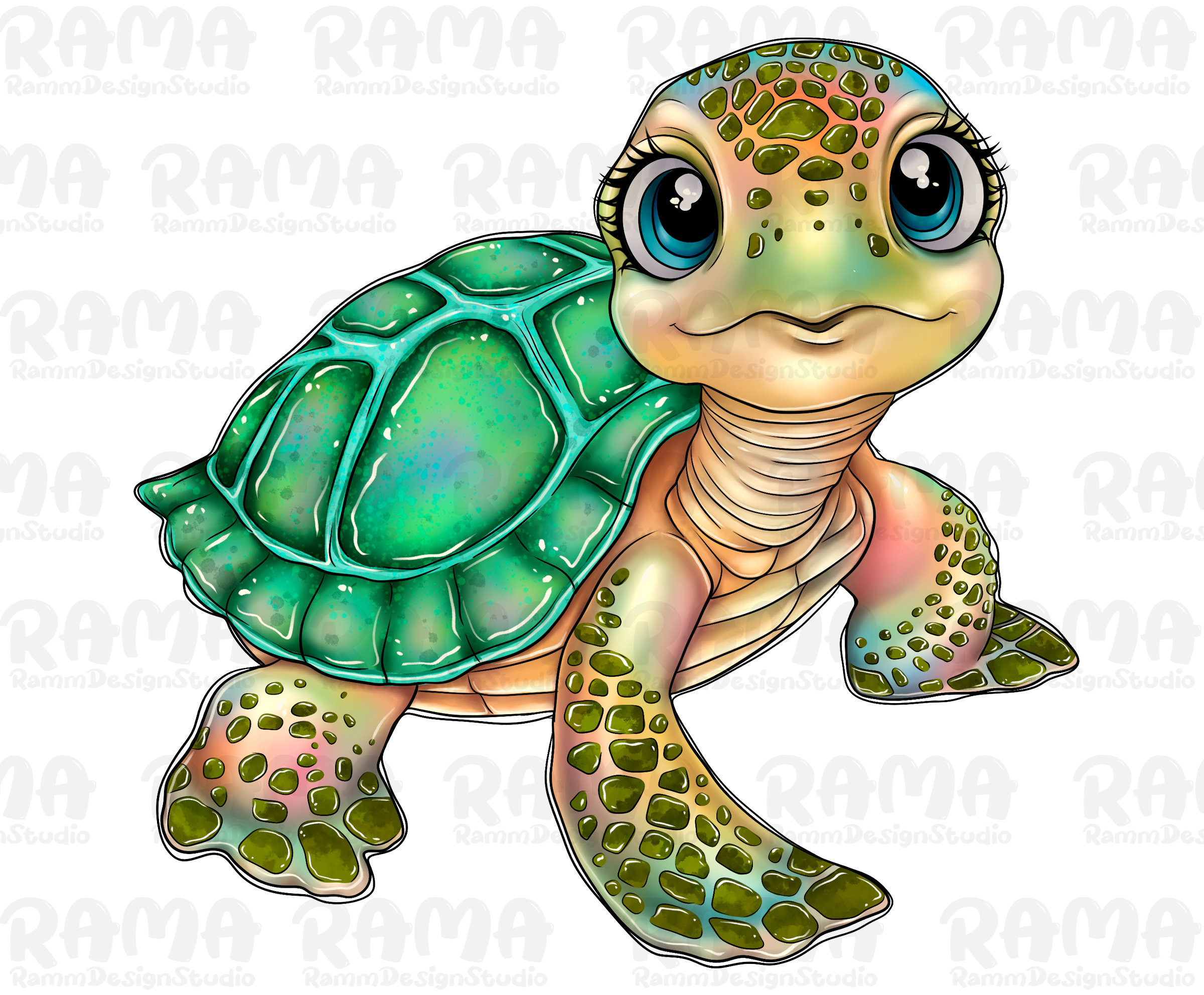 Lindo Dibujo De Tortuga Marina Ilustración De Lindo Tortuga De Mar