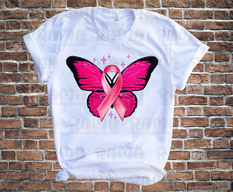 Cancer Butterfly Png Sublimation Design Download Breast - Etsy