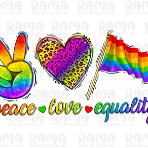 Peace Love Equality Png Sublimate Design Download, LGBTQ+ Png, Pride ...