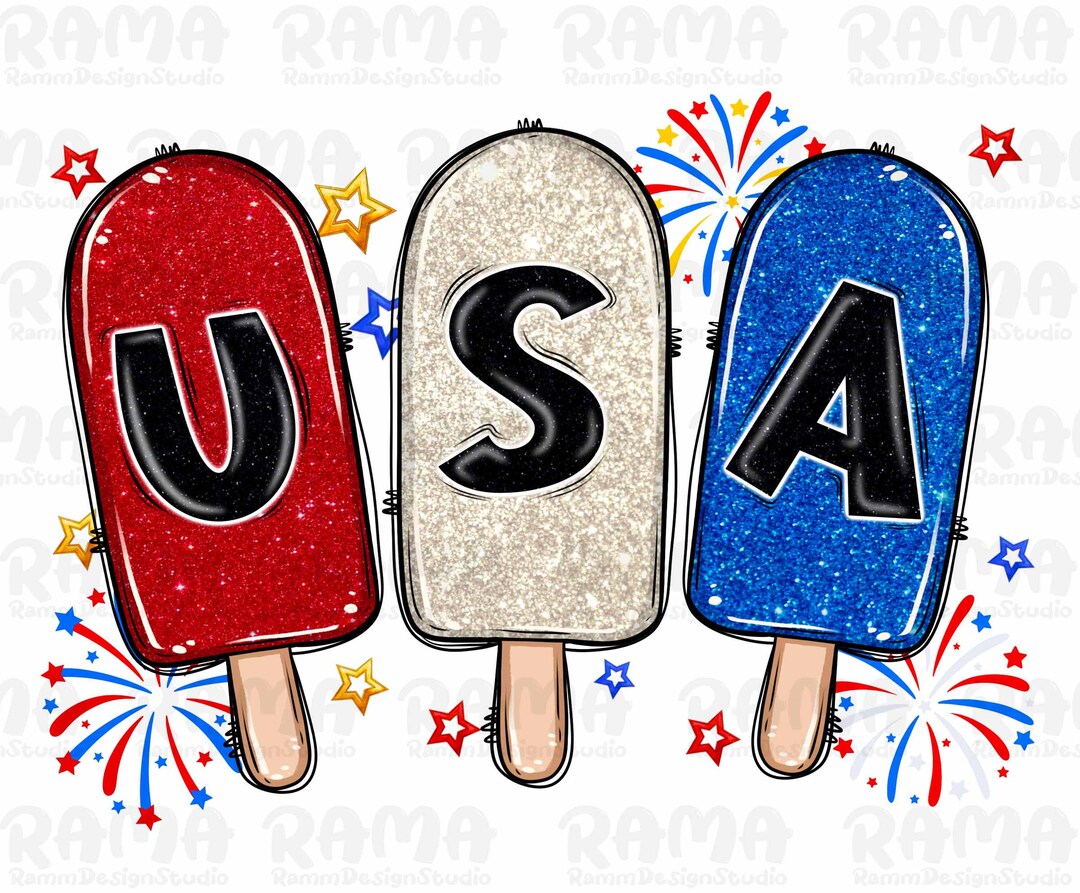 4th of July Popsicle USA Png Sublimation Design Download, 4th of July ...