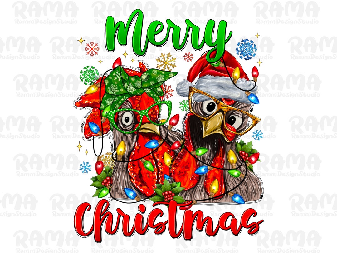 Merry Christmas Chickens Png, Christmas Chicken Png Sublimation Design ...