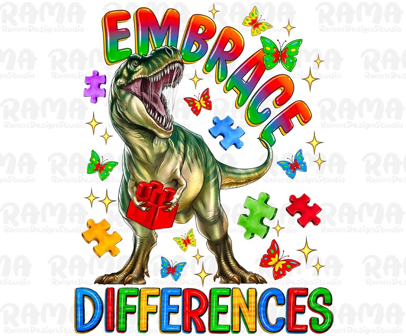 Embrace Differences Autism Awareness Png Sublimation Design - Etsy