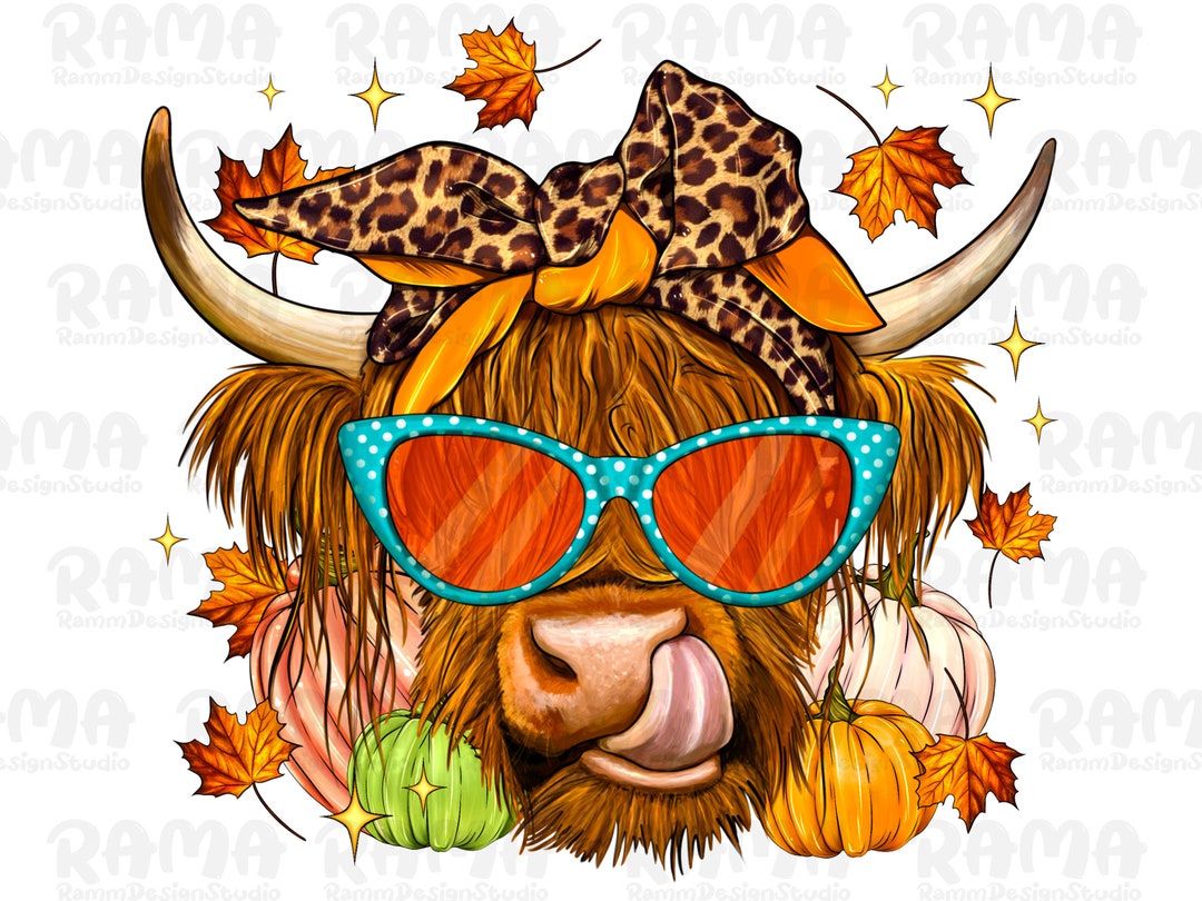 Cow Fall Design Png Fall PNG Sublimations, Fall Cow Sublimation ...