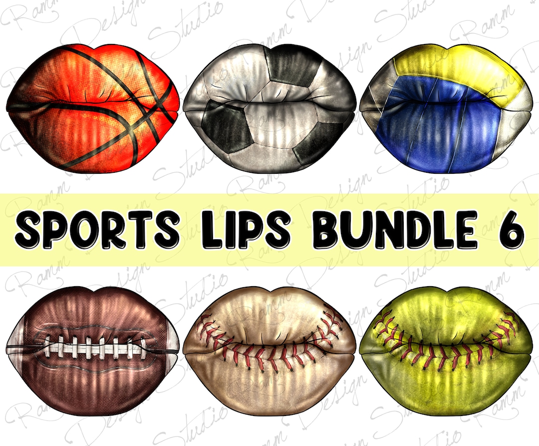 Sports Lips Bundle Sublimation Designs,bundle Lips Png,american ...