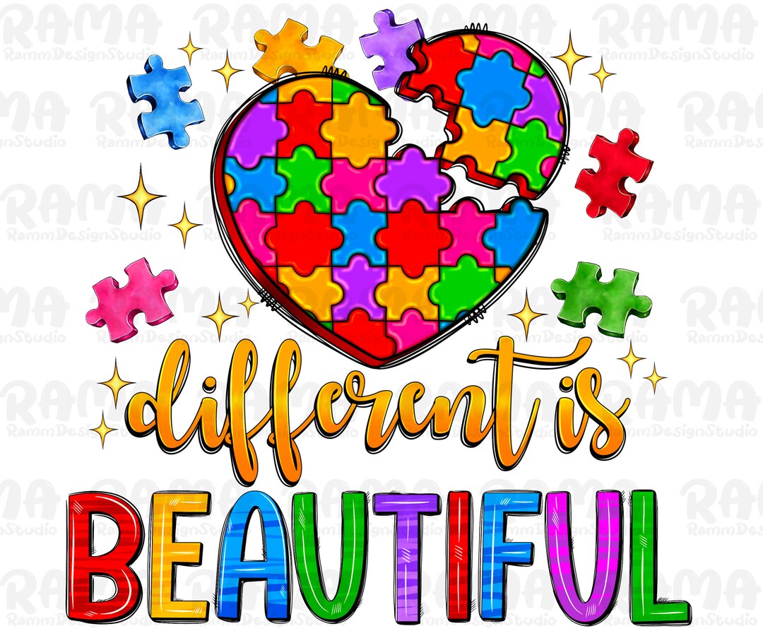 Different is Beautiful Autism Png Sublimation Design Download, Autism ...