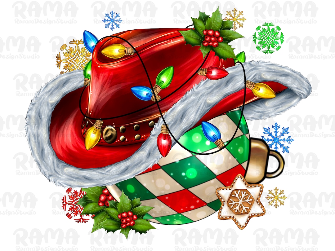 Christmas Cowboy Hat Png,red Heart Christmas Cowgirl Hat Png ...
