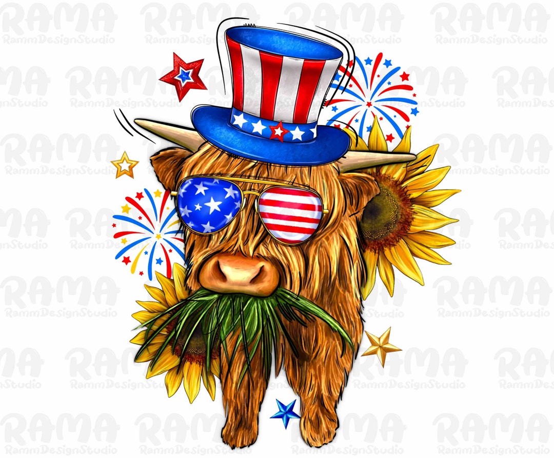 4th of July Cow Png, 4th of July Cow Png, 4th of July, Png, Patriotic ...