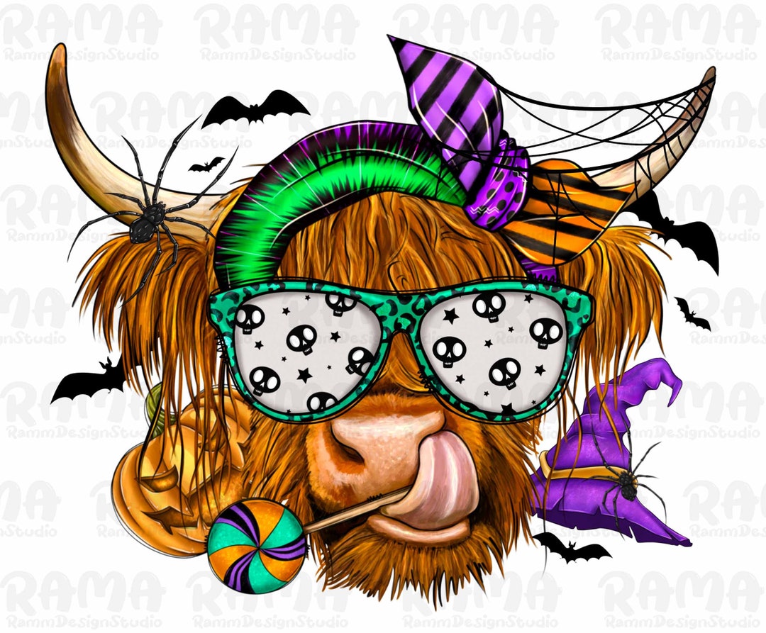 Halloween Cow Png, Spooky Cow Png, Witch Cow, Farmers Halloween, Long ...