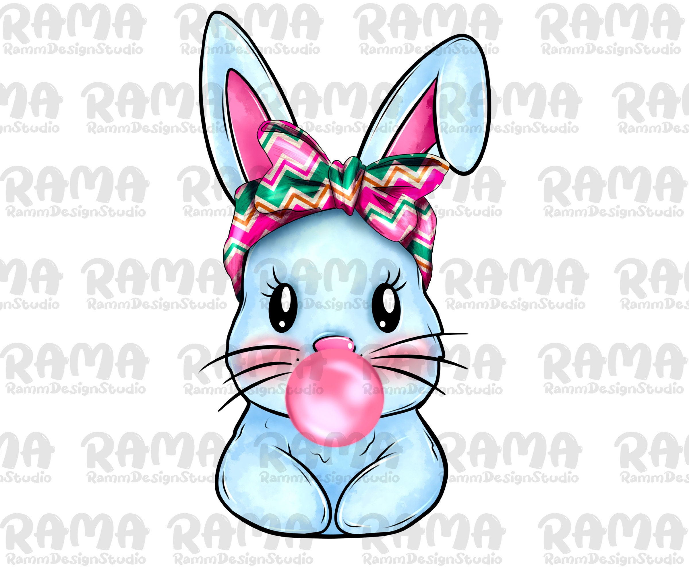 Cute Rabbit Bandana Png Sublimation Designcute Rabbit - Etsy