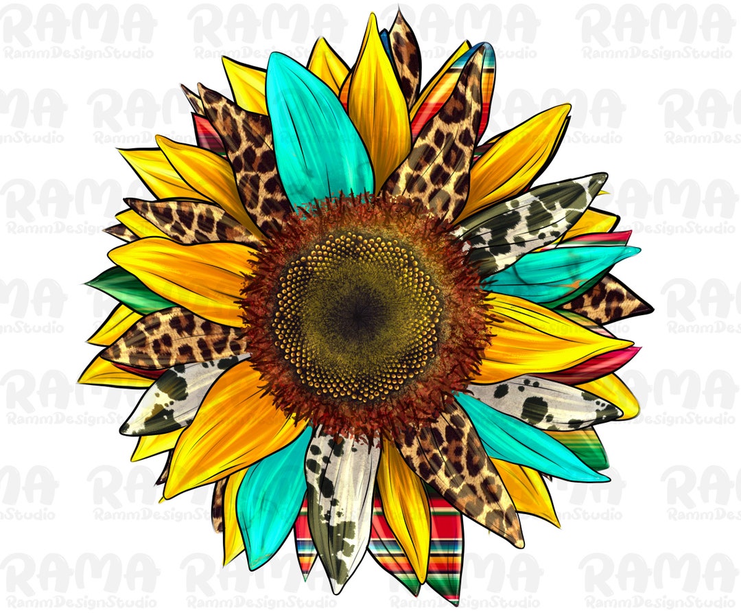 Sunflower Leopard Png Sublimation Design, Sunflower Png, Cowhide Png ...