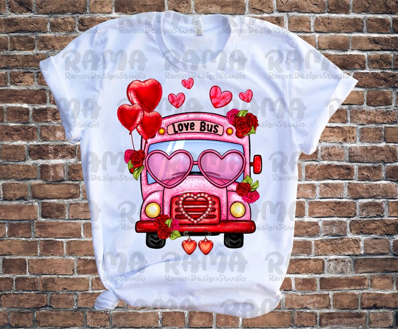 Love Bus Valentine's Day Png Sublimation Design Download,valentine's ...