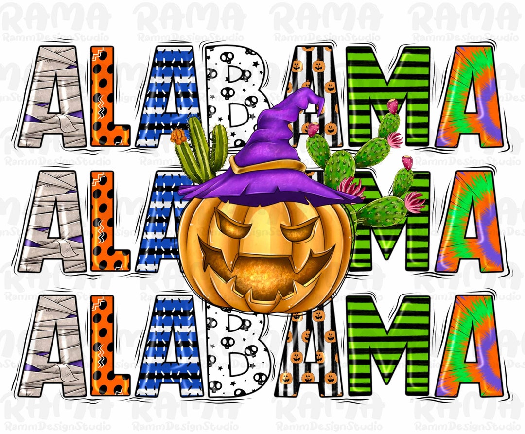 Halloween Alabama Map Png, Halloween PNG, Happy Halloween Png, Pumpkin ...