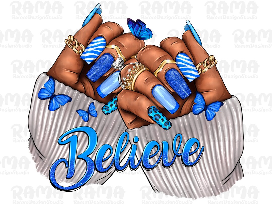 Colon Cancer Believe Black Woman Nails Png,breast Cancer Png,believe ...
