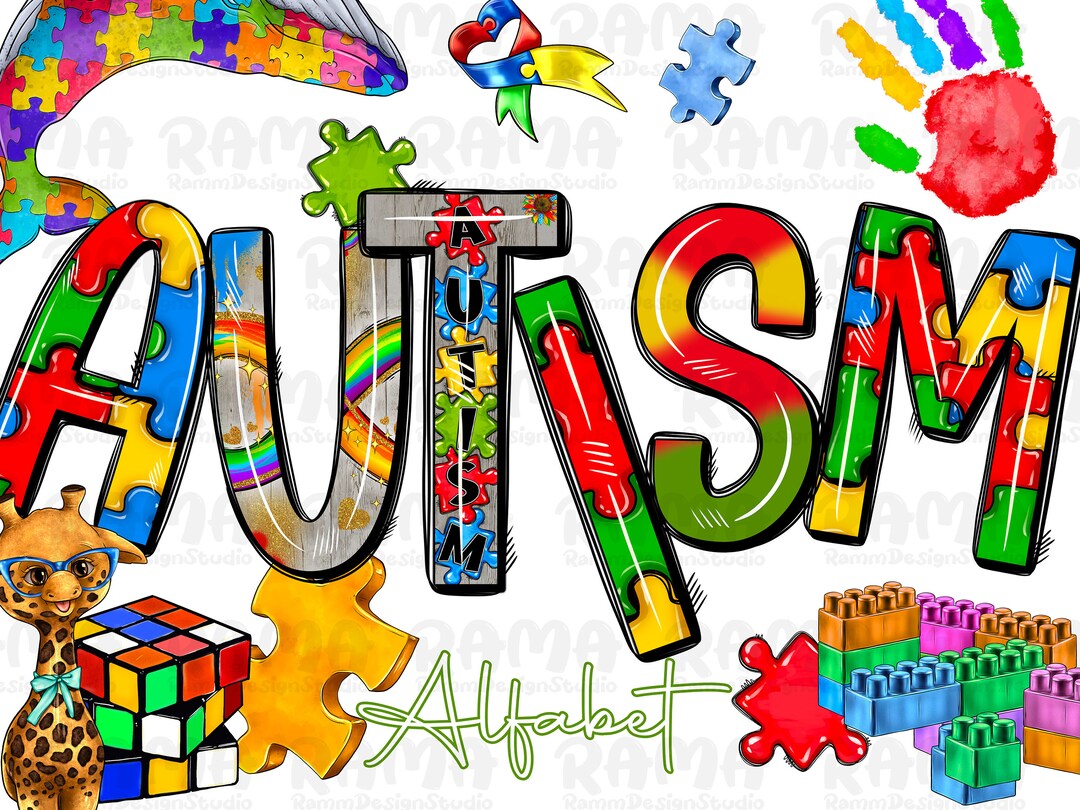 Autism Doodle Alphabet Bundle Png, Autism Alphabet Png,font Png ...