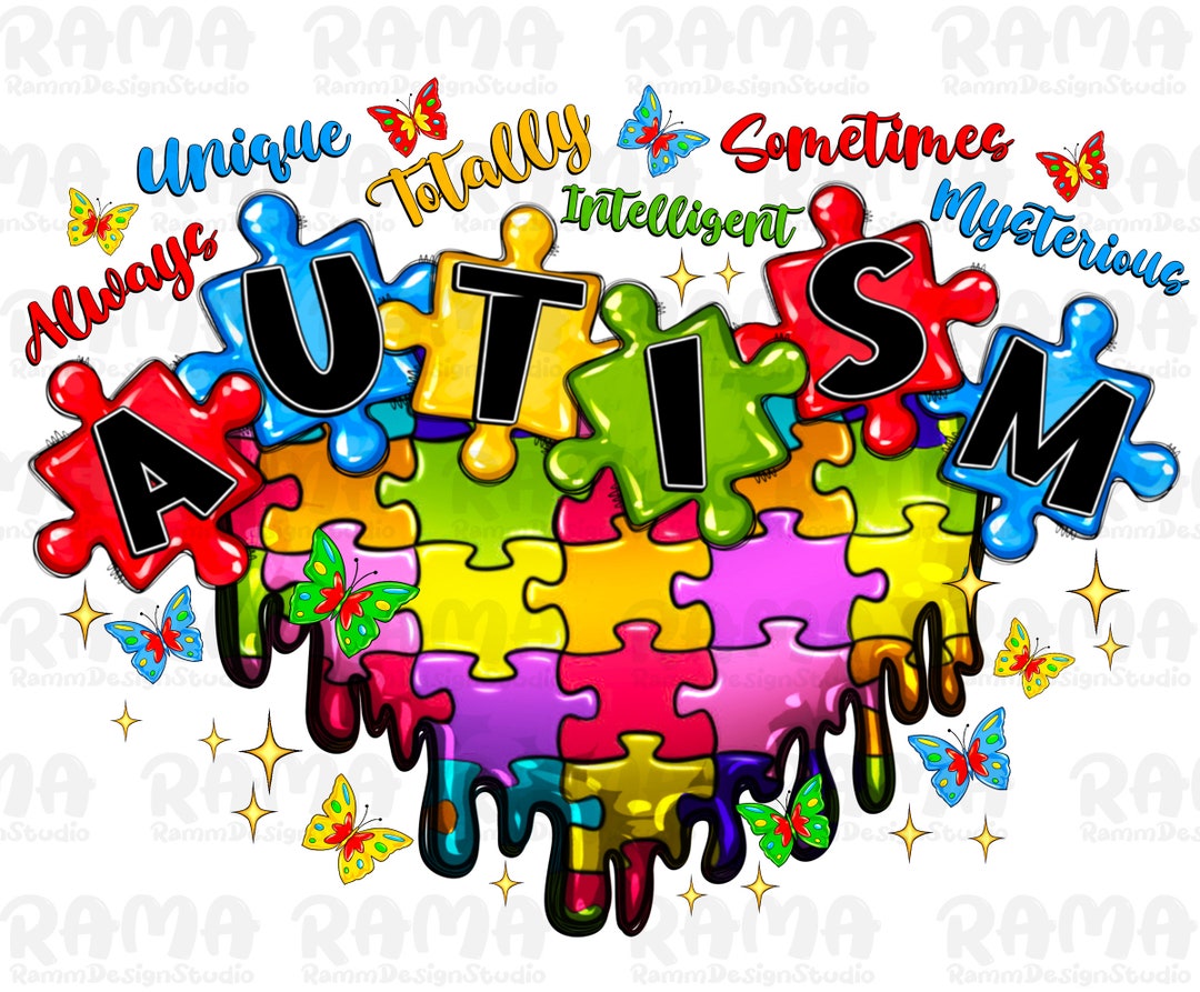 Autism Hearts Png Sublimation Design Download, Autism Awareness Png ...