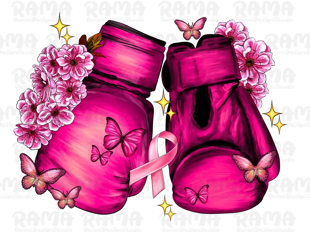 Cancer Boxing Gloves With Ribbon Png Sublimation Design Download ...