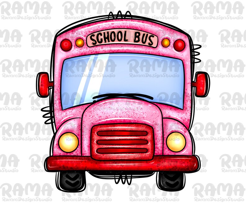 Pink School Bus Png Sublimation Designvalentines - Etsy