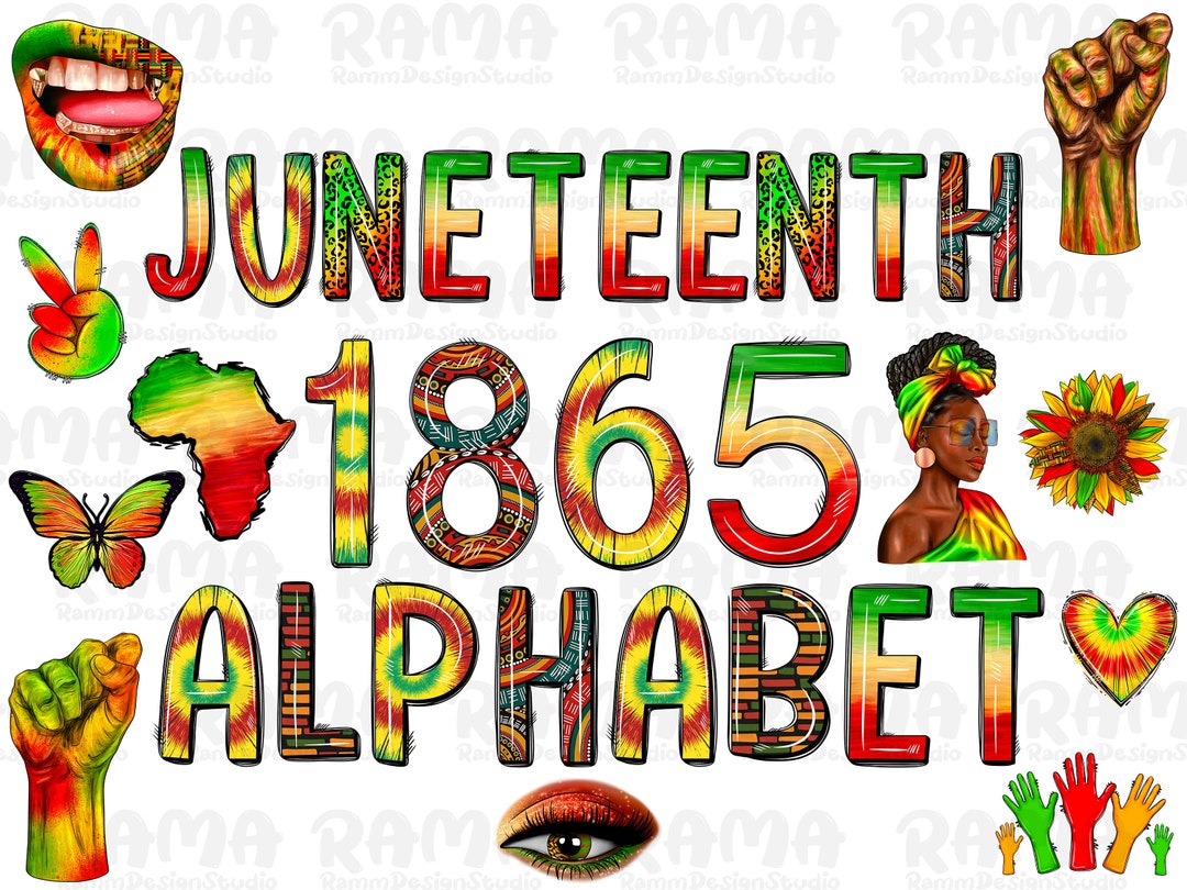 Juneteenth Alphabet Bundle Png, Juneteenth Png, Juneteenth Doodle ...