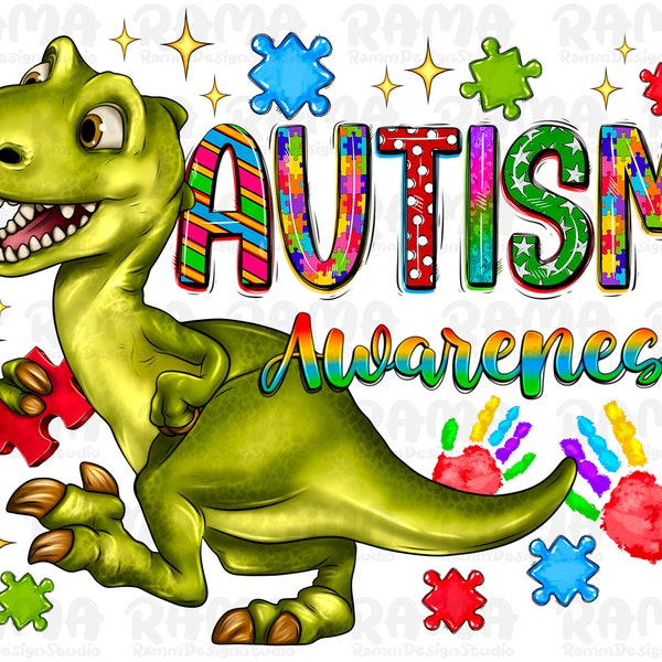 Autism Awareness Dinosaur - Etsy