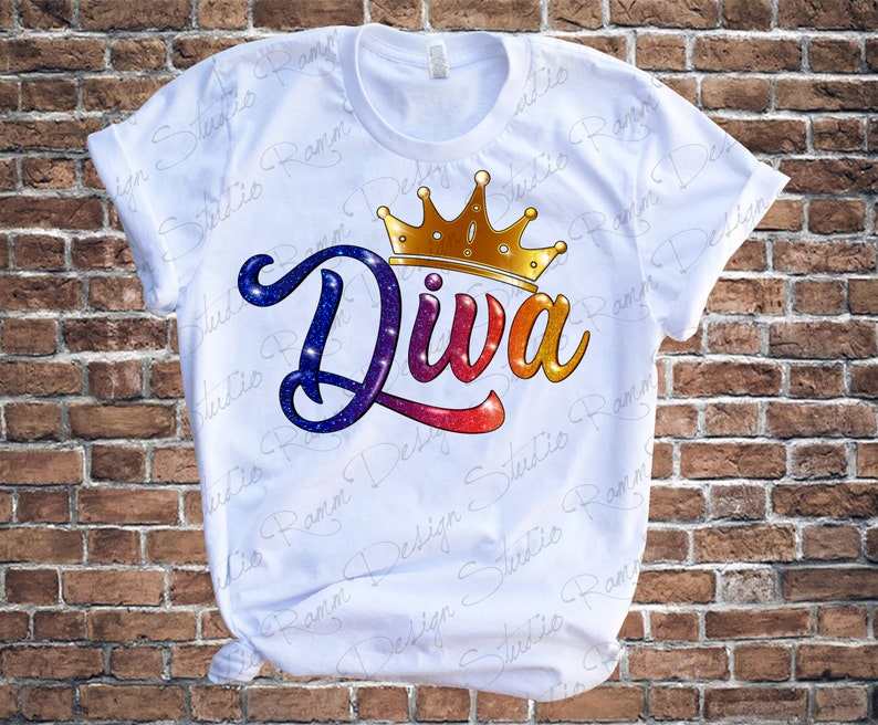 Diva With Crown Png Sublimation Designdiva With Crown - Etsy