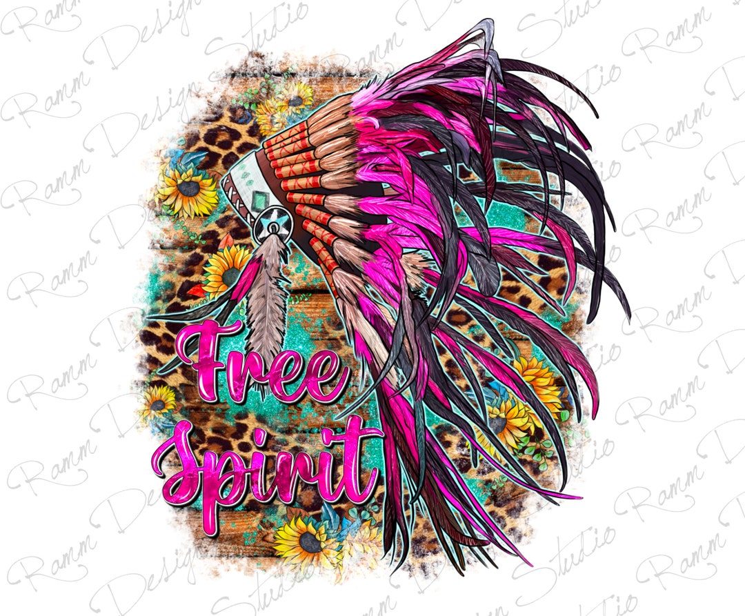Free Spirit Native American Indian Headdress Png Sublimation Design ...